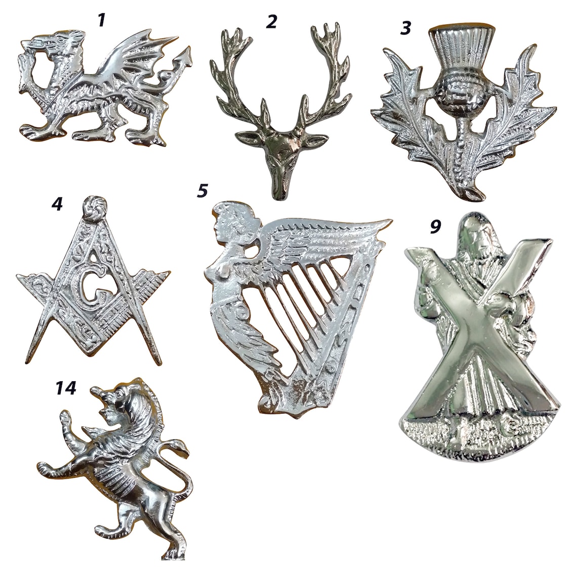 Highland Hat Badges Glengarry Caps Chrome /sottish Regiment Marching ...