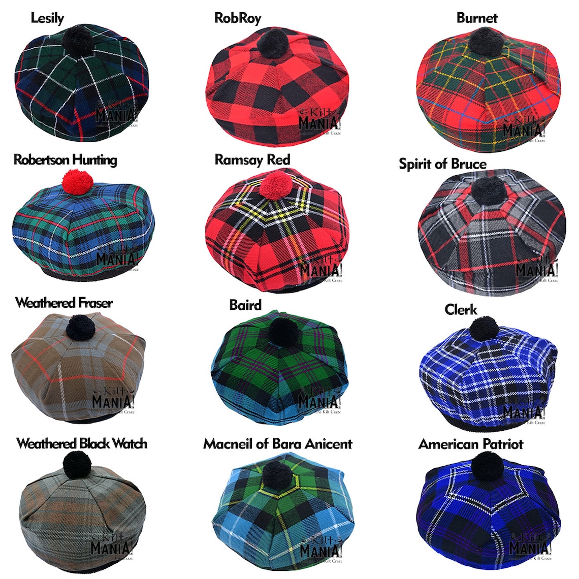 Scottish Tam O' Shatner Hat Men & Women Highland Tam O' Shatner Cap 1 ...