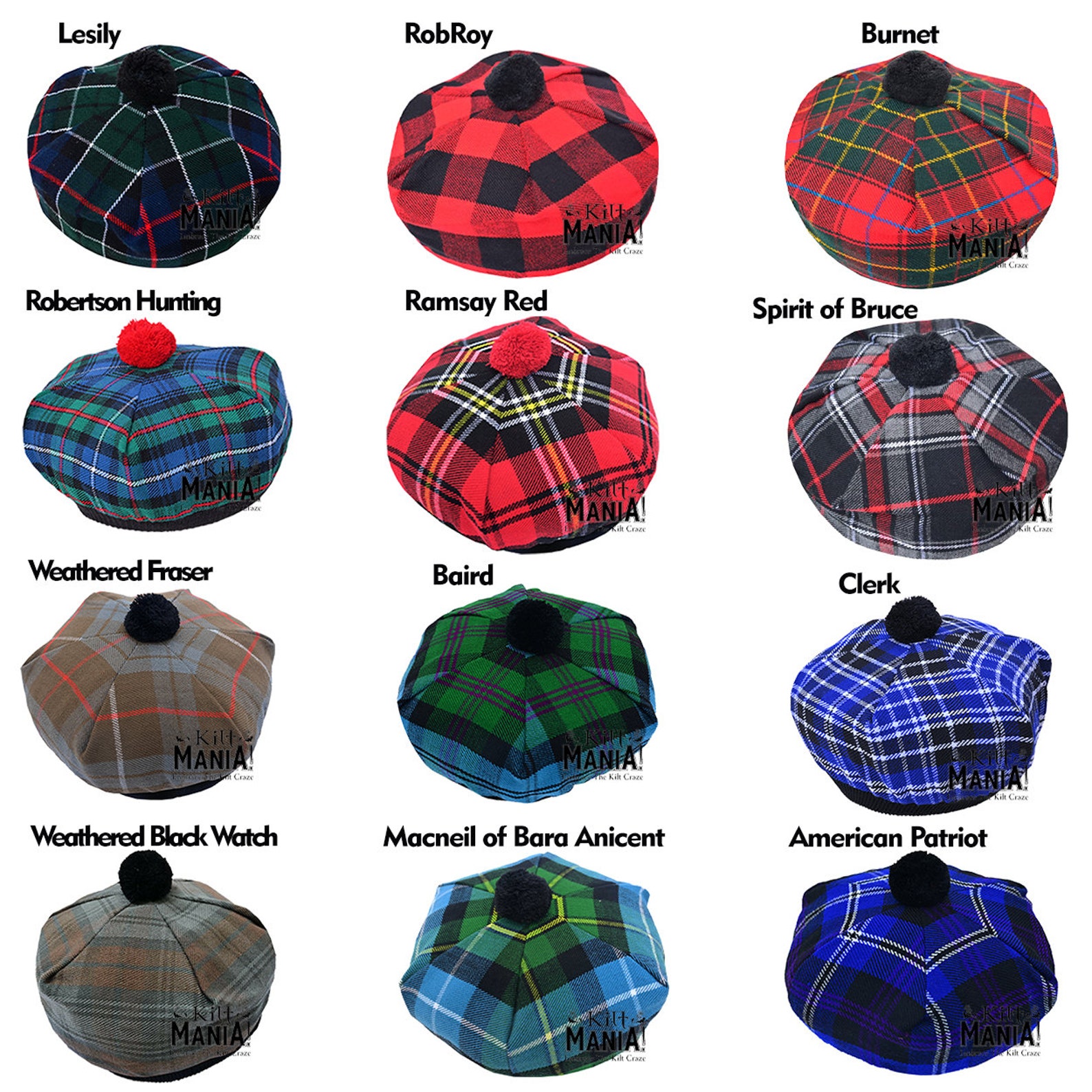 Scottish Tam O' Shatner Hat - Men & Women Highland Tam O' Shatner Cap ...