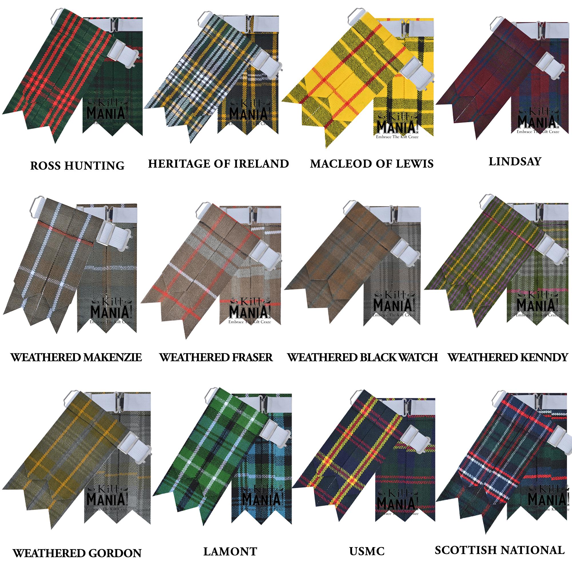 Scottish Tartan Kilt Flashes - Traditional Kilt Hose Socks Garters ...