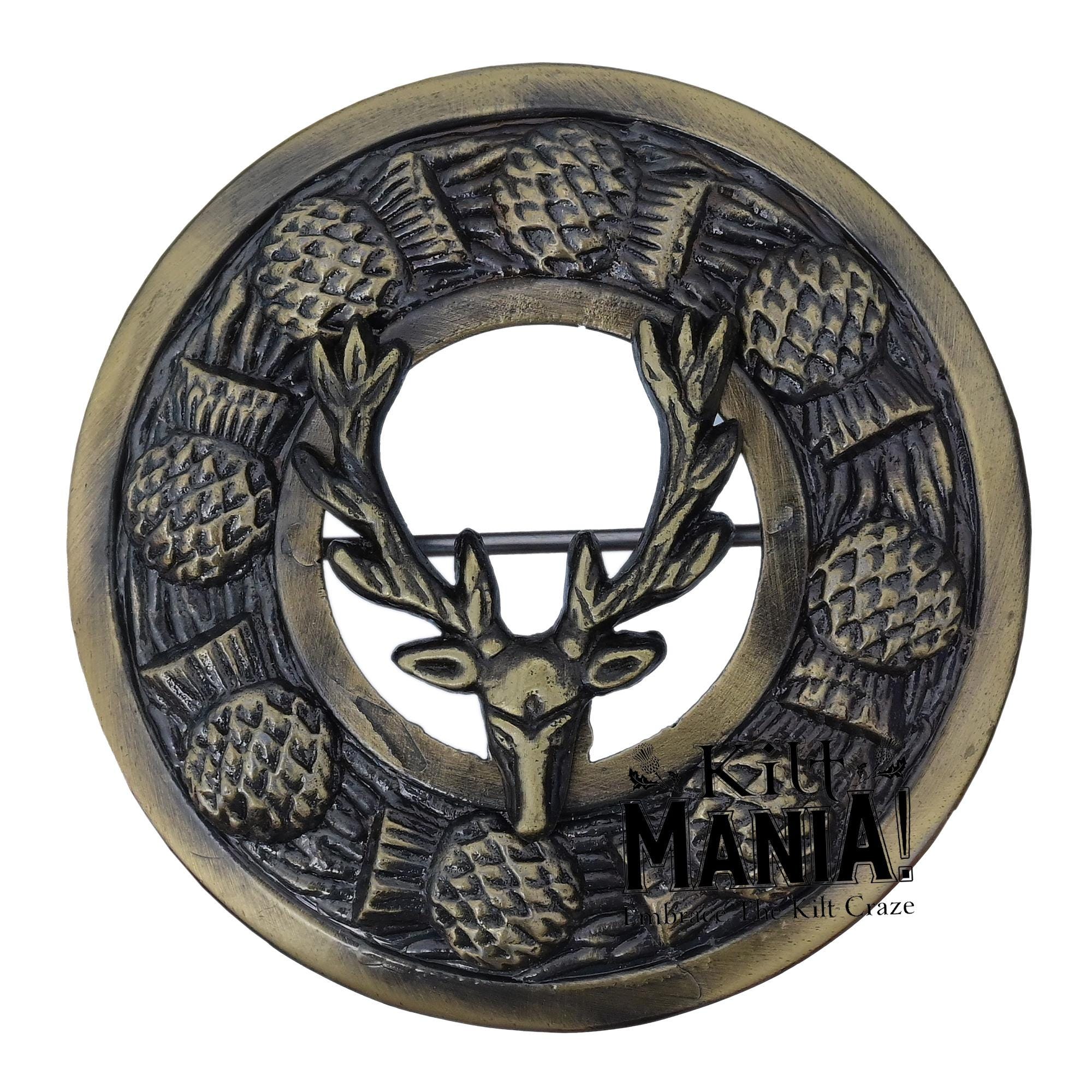 Kilt Fly Plaid Brooch for Men - Fly Plaid Pin Brooches Thistle Crest ...