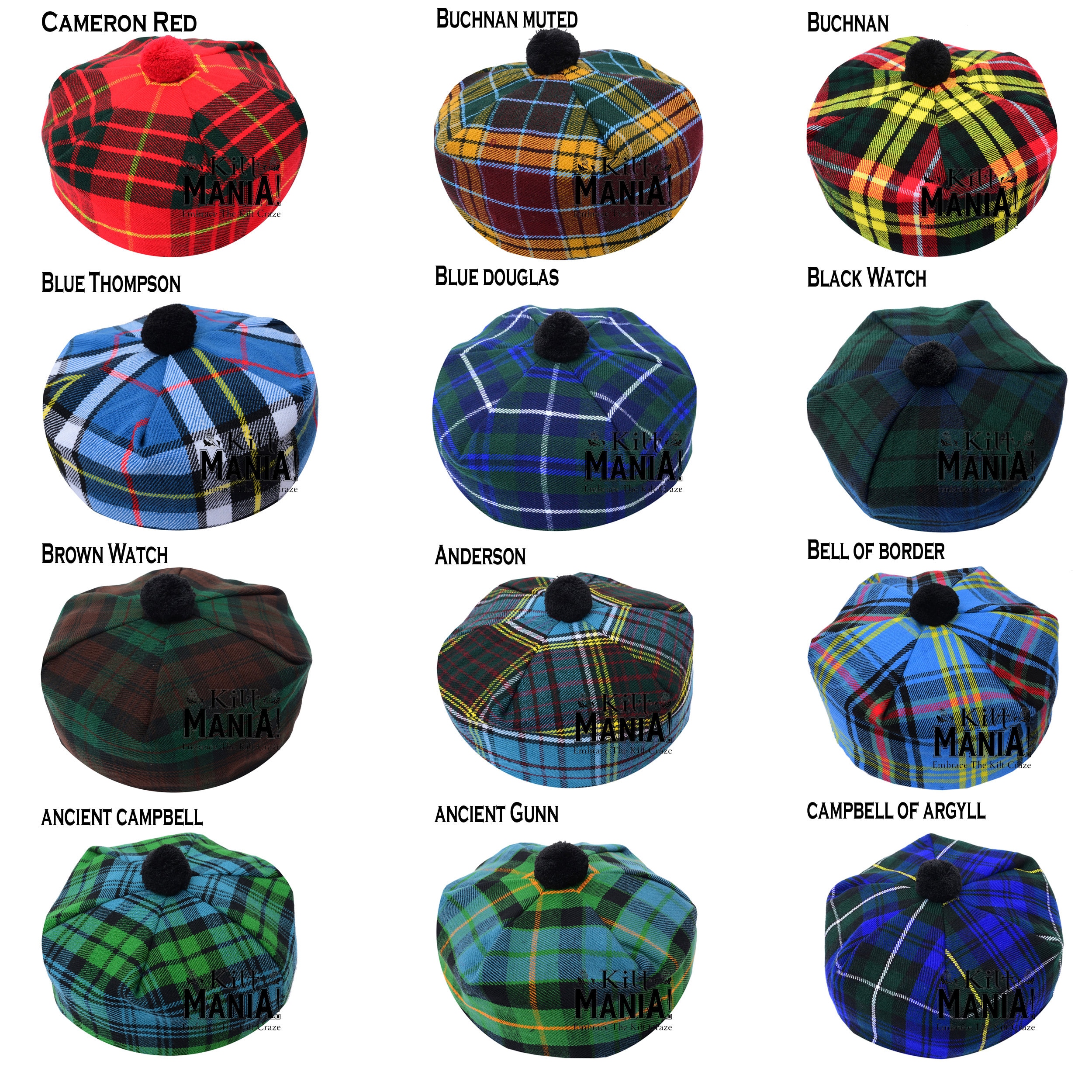 Scottish Tam O' Shatner Hat - Men & Women Highland Tam O' Shatner Cap ...