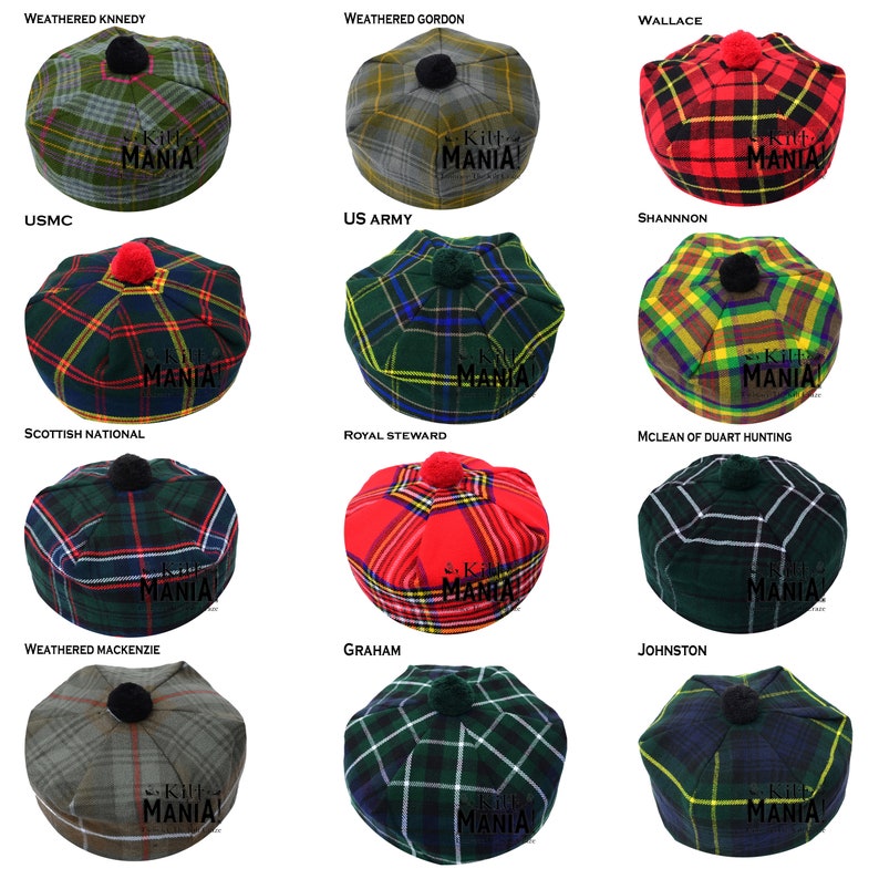 Scottish Tam O' Shatner Hat - Men & Women Highland Tam O' Shatner Cap ...