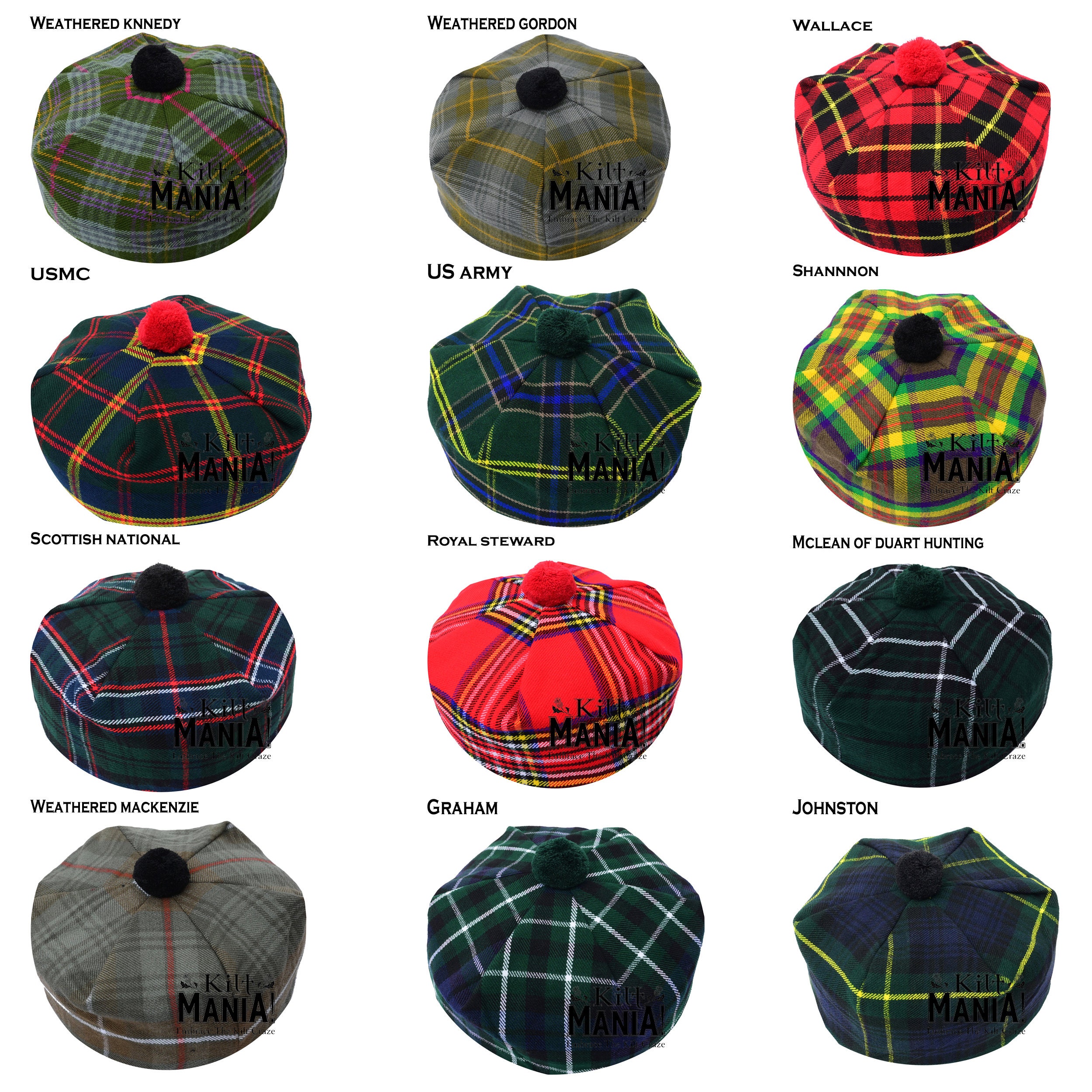 Scottish Tam O' Shatner Hat Men & Women Highland Tam O' Shatner Cap 1 ...