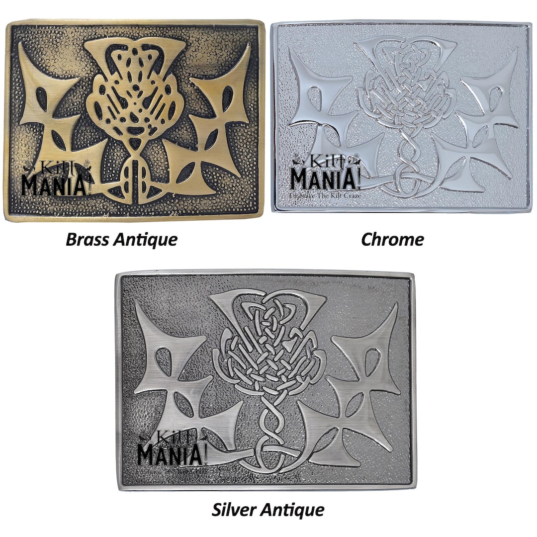 Scottish Thistle Knot Kilt Belt Buckle - Men's Celtic Design Buckle for ...