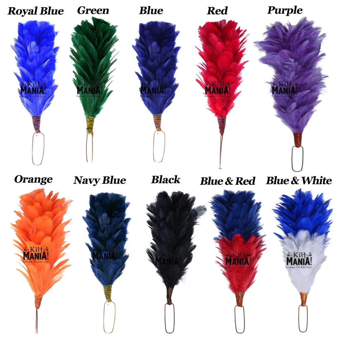 Glengarry Cap With Plume Feather Hackle - 6" Balmoral Bonnet for ...