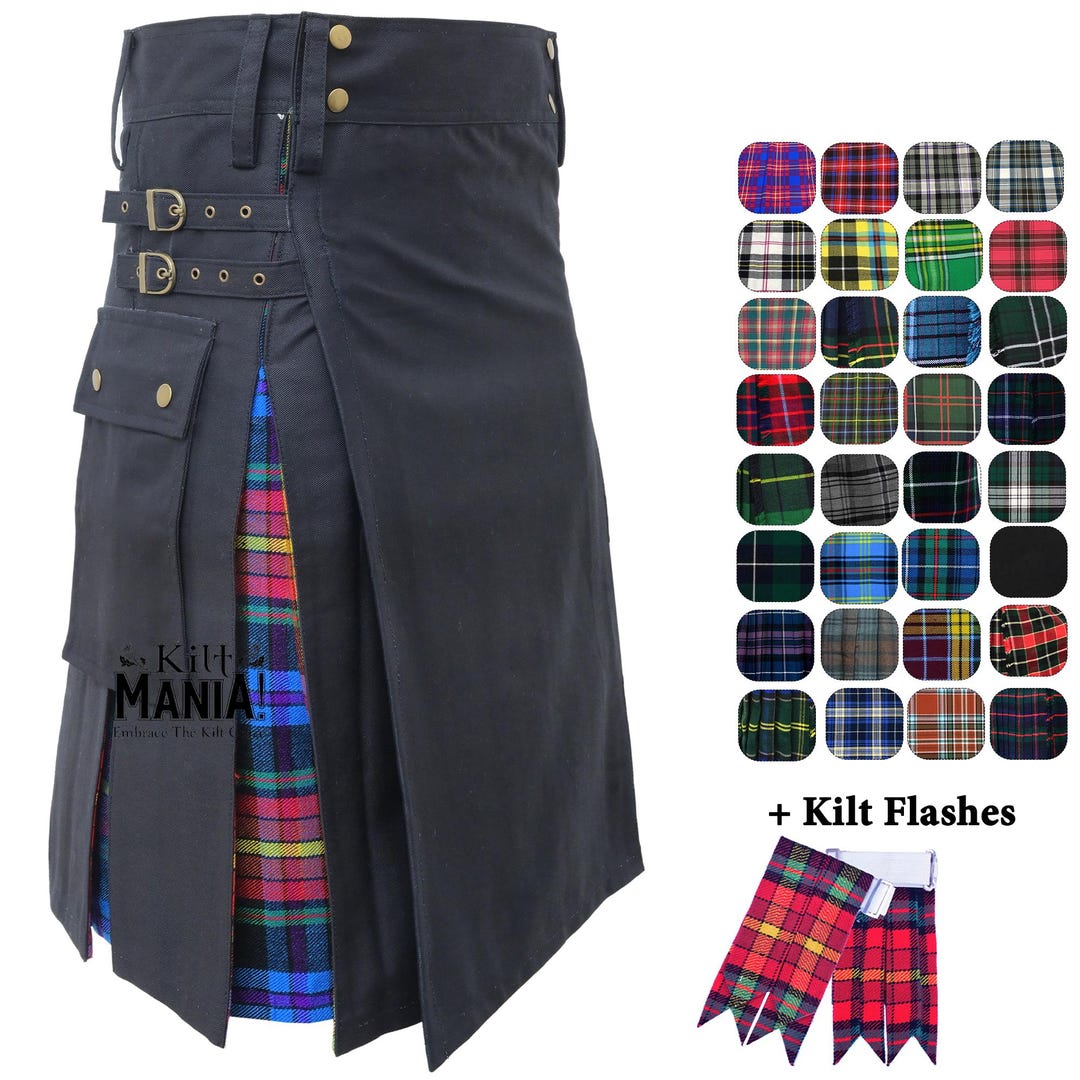 Scottish Hybrid Tartan Kilts – 8-yard, 16 Oz Acrylic Wool Utility Kilt ...