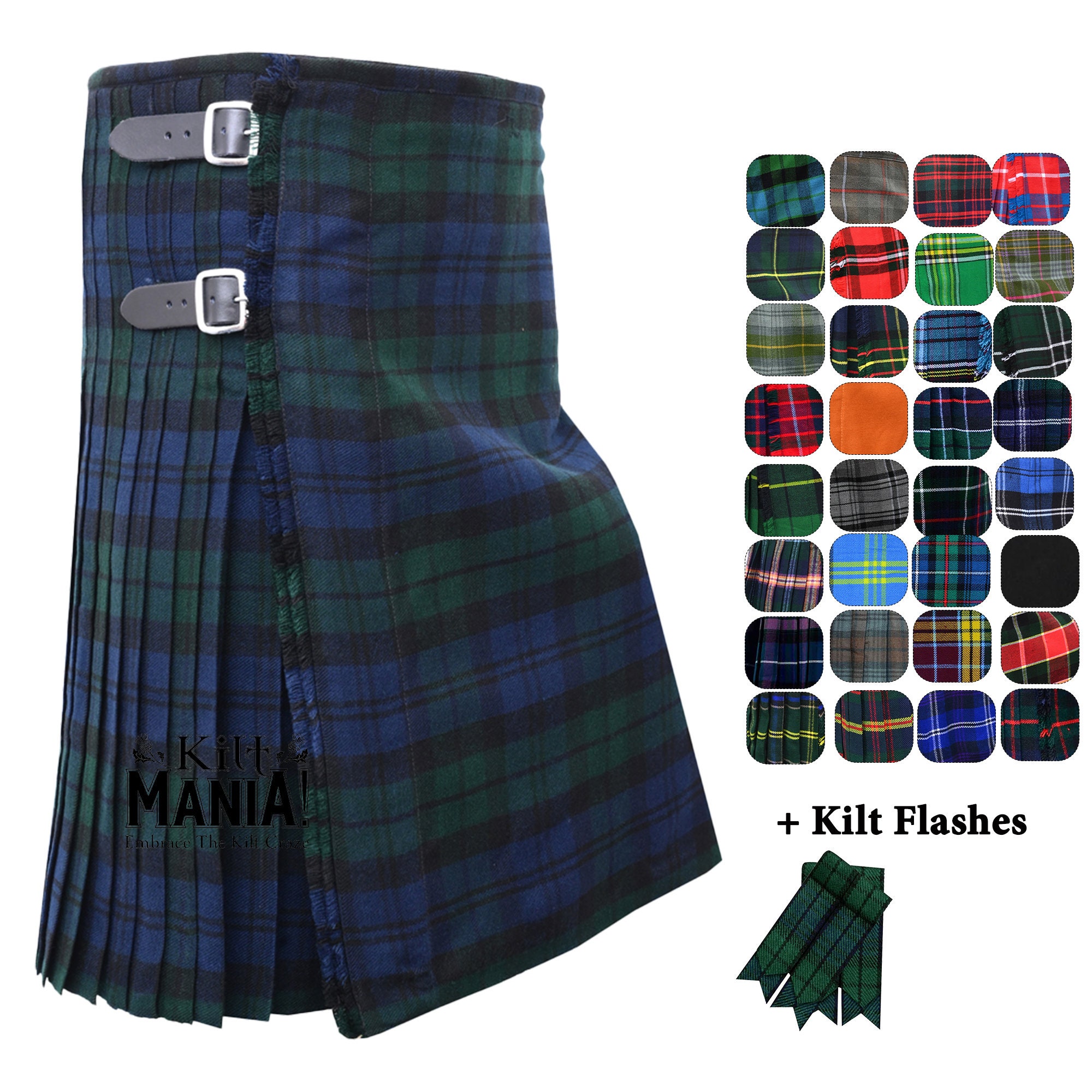Scottish Tartan Kilts Highland Kilt 8 Yards 16oz Acrylic Wool ...
