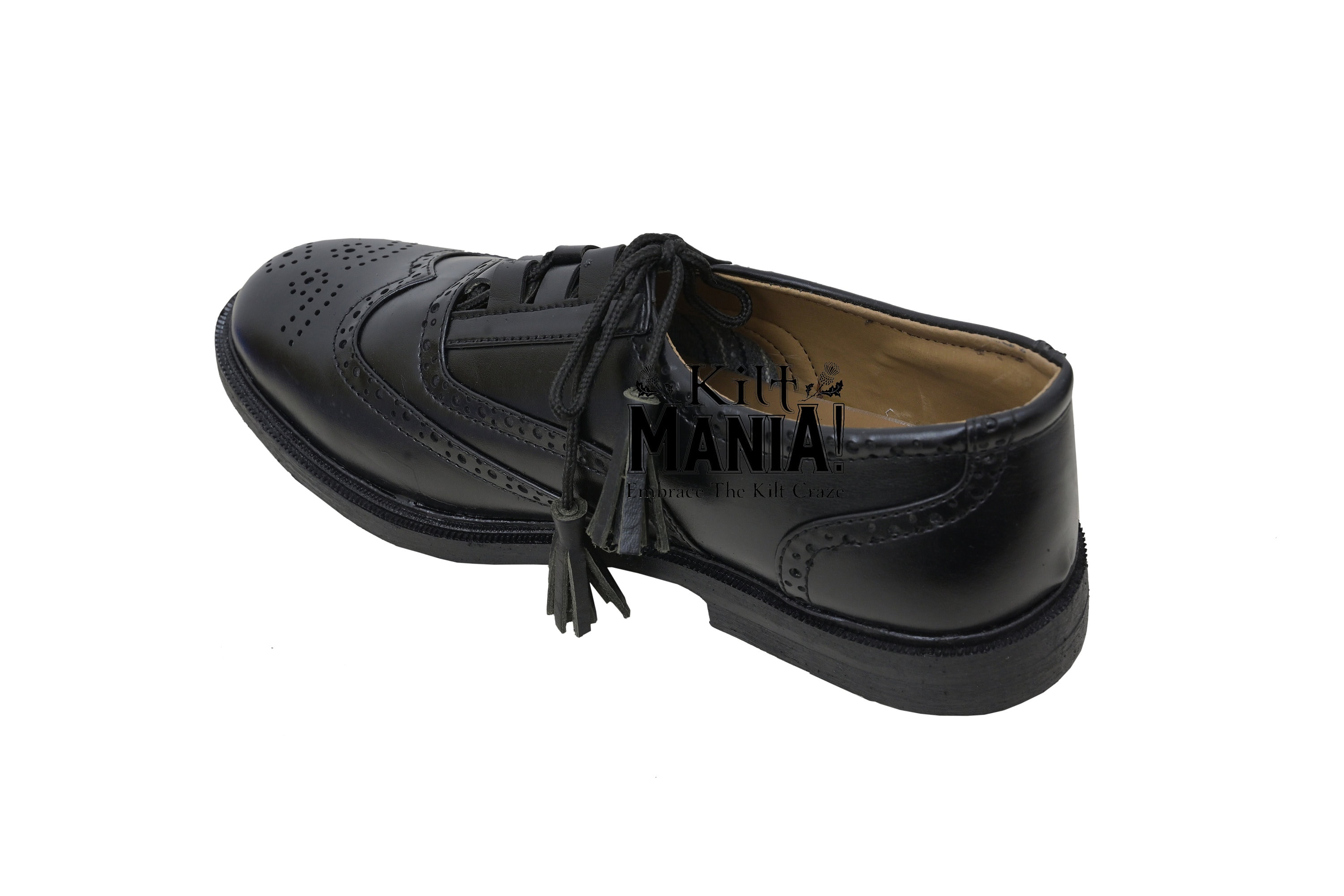 Scottish Kilt Ghillie Brogues Shoes Handcrafted Premium Black Leather ...