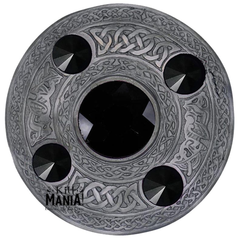 Scottish Kilt Fly Plaid Brooch for Men Celtic Knot Silver Antique ...