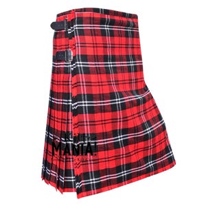 Ramsay Red Tartan Kilt - 8 Yard Highland Kilt in 16oz Acrylic Wool - Handcrafted Men's Dress ...