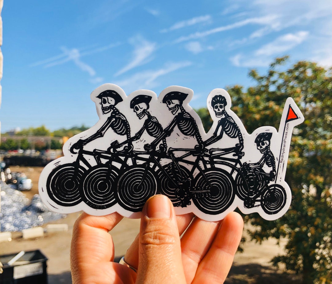 Skeleton Bike Team Sticker - Etsy