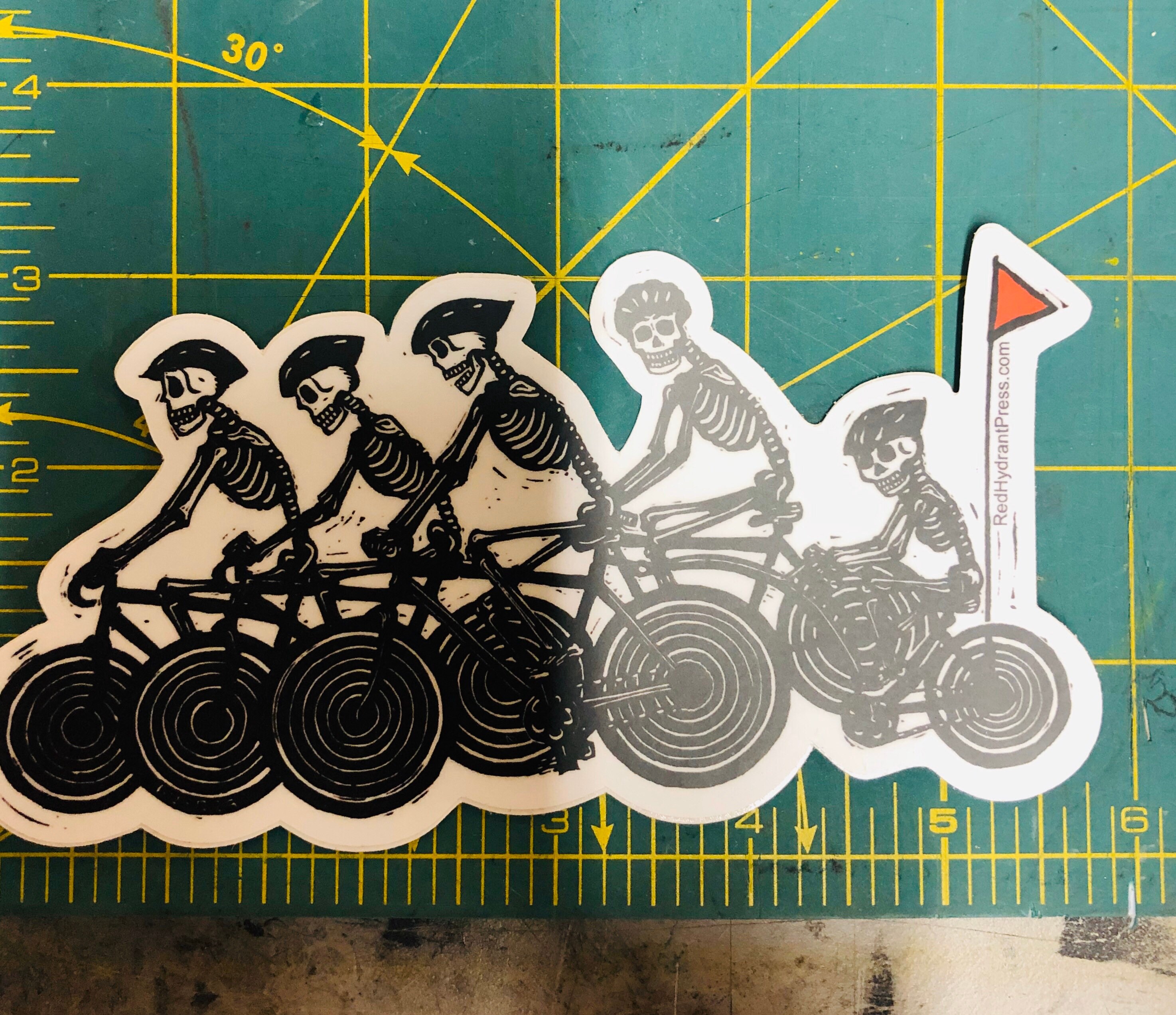 Skeleton Bike Team Sticker - Etsy