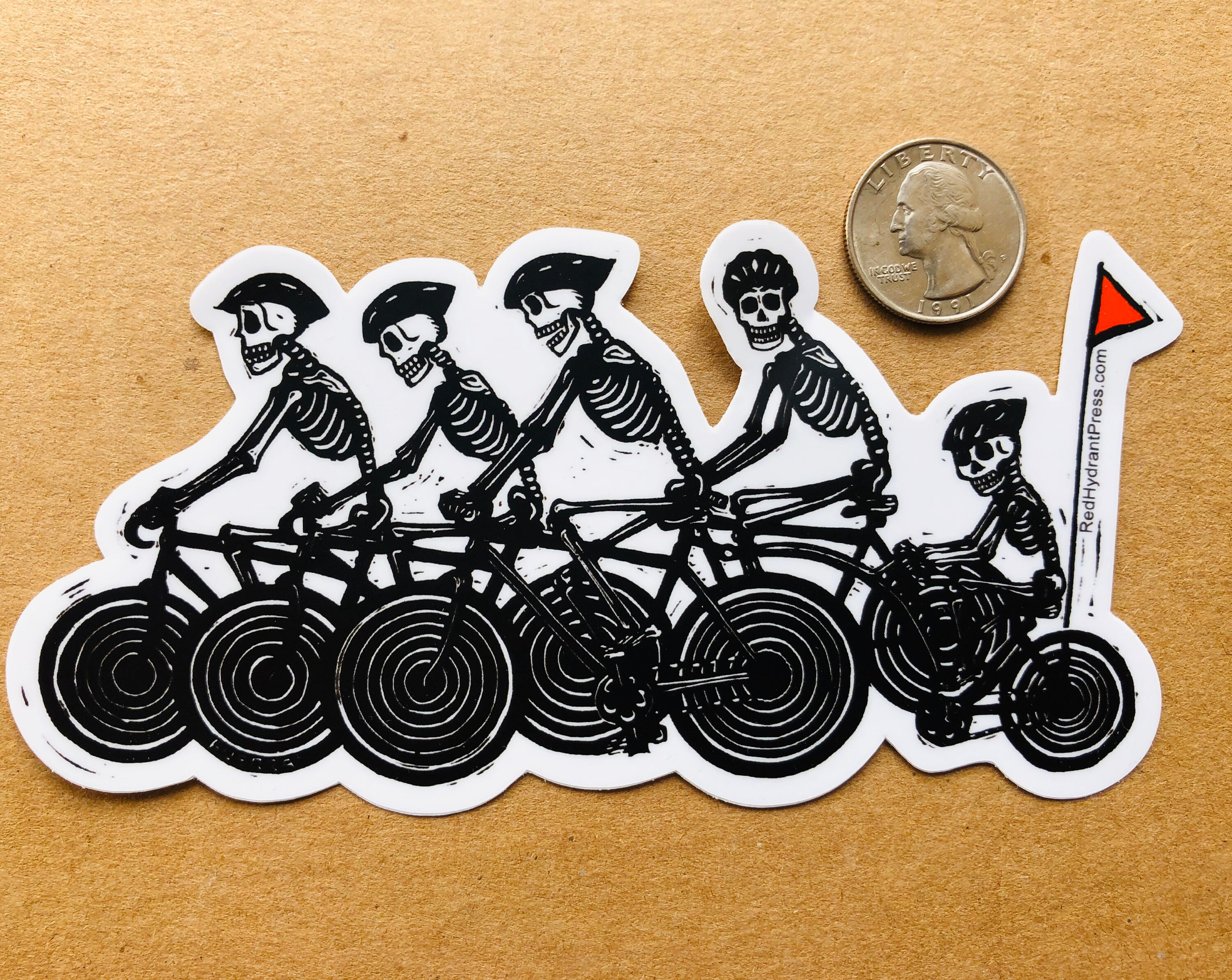 Skeleton Bike Team Sticker - Etsy
