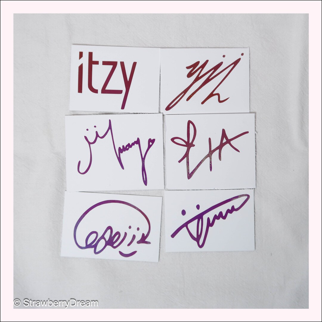 ITZY Logo and Signature Decals Vinyl Stickers Yeji Ryujin Lia Yuna ...