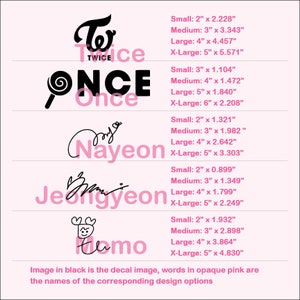 TWICE Decals | Logo and Signature | Vinyl Sticker | Once | Cheerup ...
