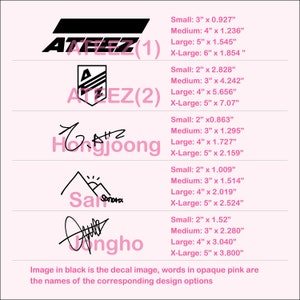 Ateez Decals | Logo and Signature | Vinyl Stickers | Hongjoong | San ...
