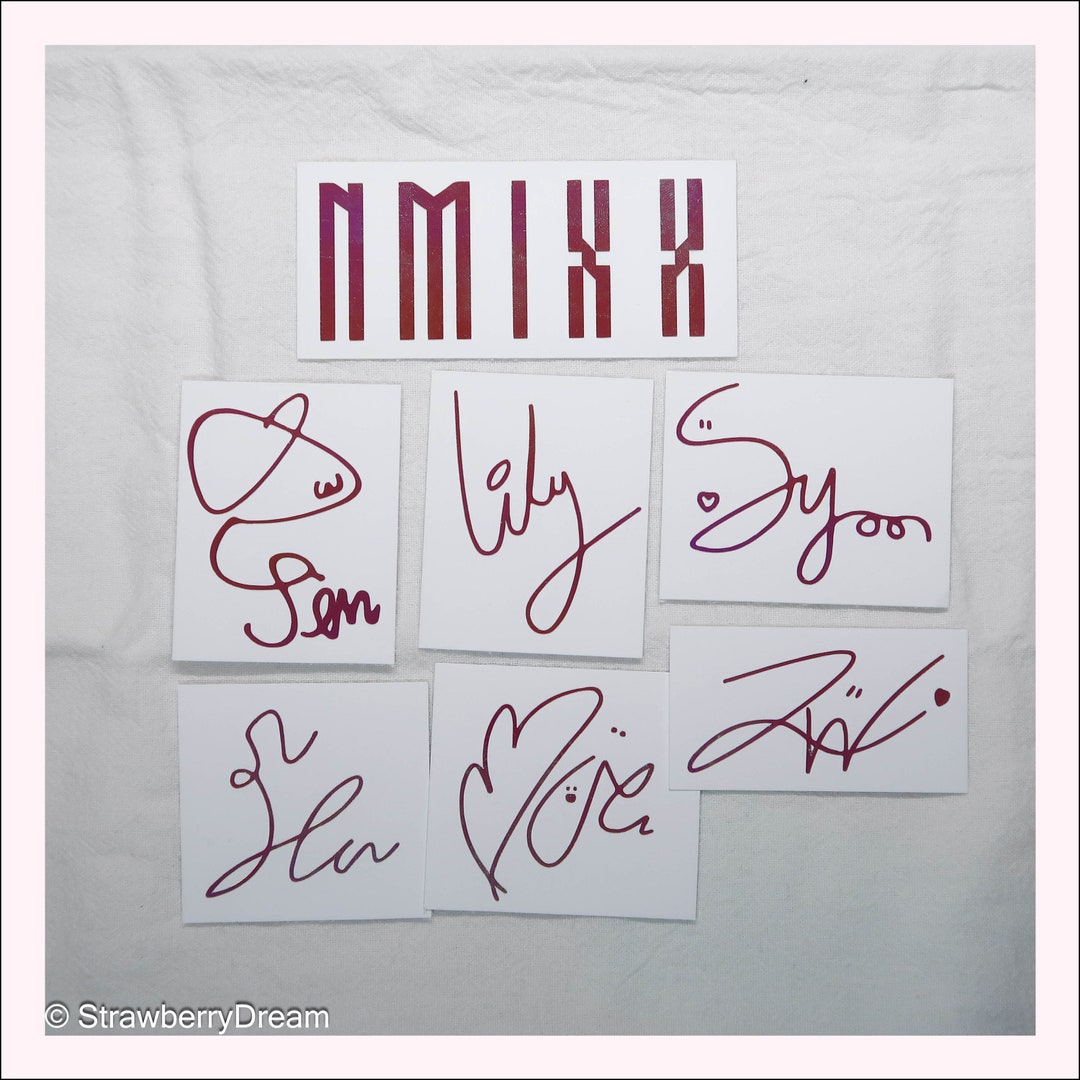 NMIXX Decals Logo and Signature Vinyl Stickers Bae Lily Jiwoo Sullyoon ...