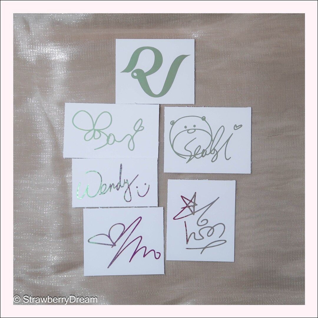 Red Velvet Decals Logo and Signature Vinyl Stickers Joy Wendy Seulgi ...