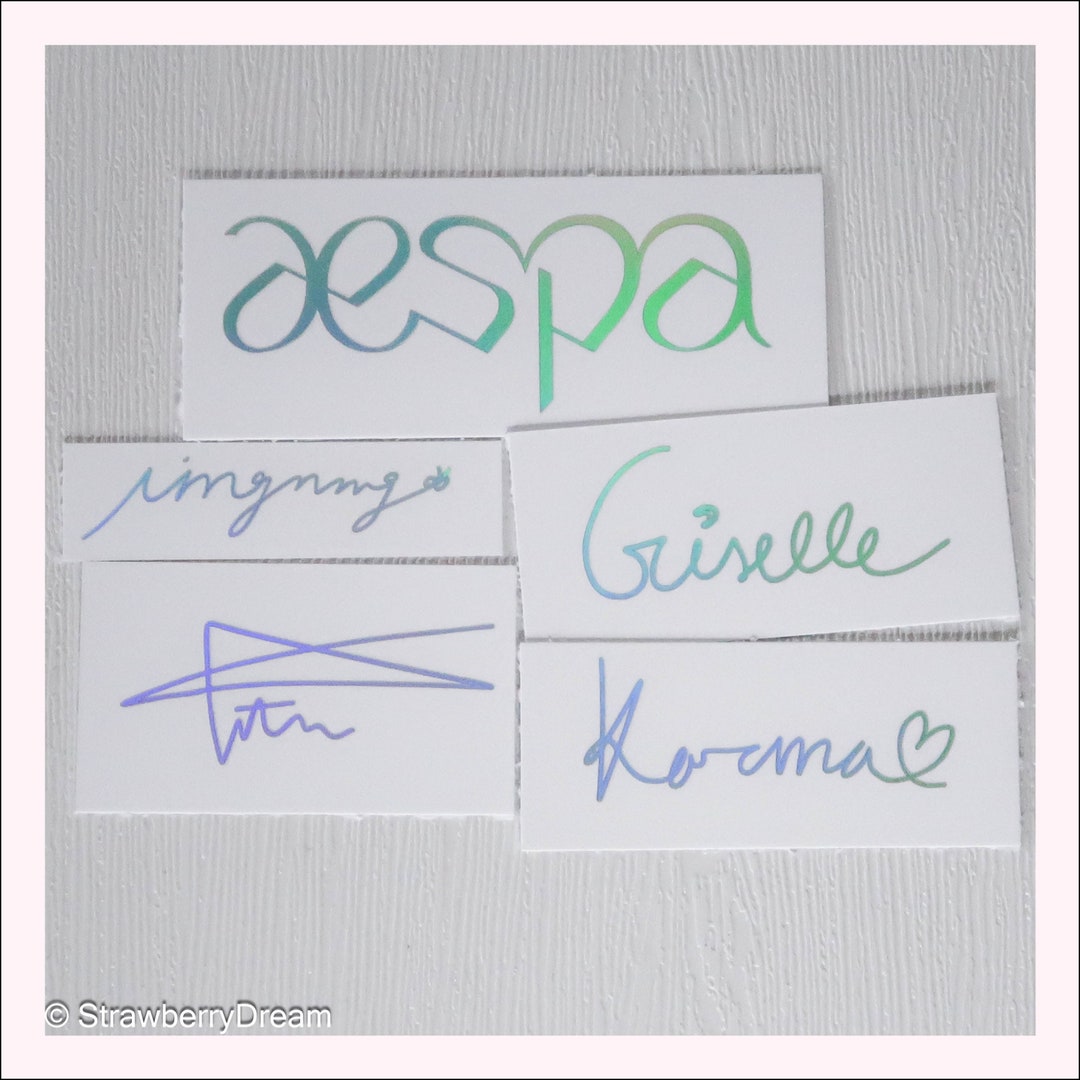 Aespa Decals Logo and Signature Vinyl Sticker K-pop Karina Winter ...