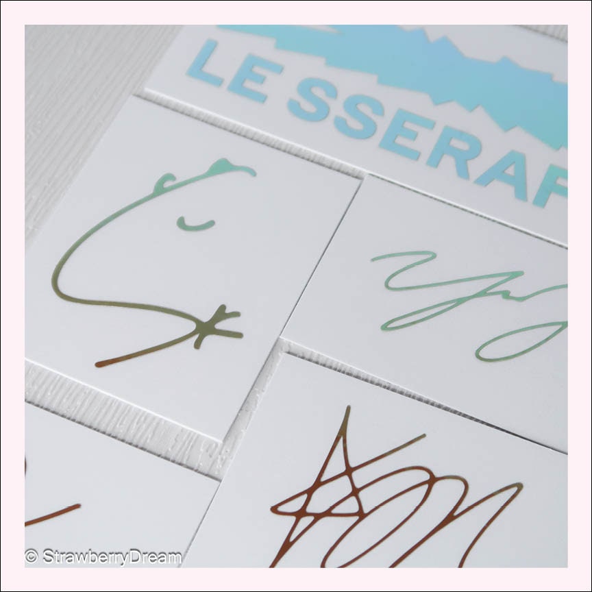 Le Sserafim Logo and Signature Decals Vinyl Sticker Fearless Sakura ...