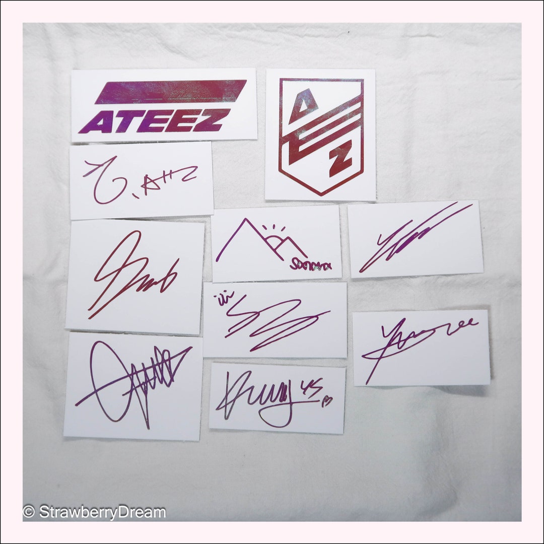 Ateez Logo and Signature Decals Vinyl Stickers Hongjoong San Jongho ...