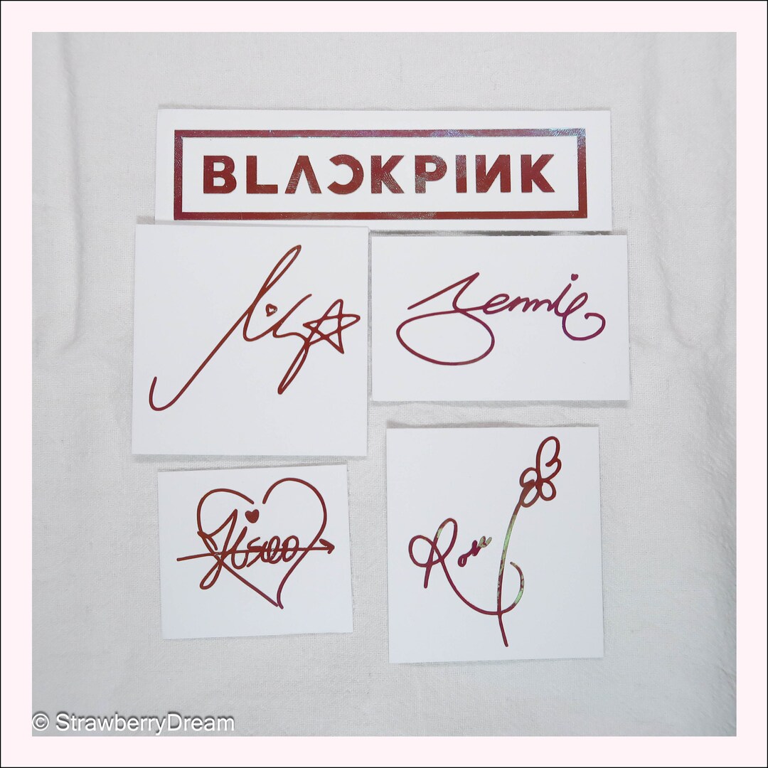 Blackpink Decals Logo and Signature Vinyl Sticker Blink Jennie Lisa ...