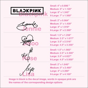 Calcomanías de Blackpink / Logotipo y firma / Calcomanía de vinilo ...