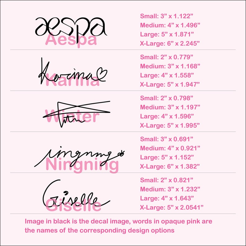 Aespa Decals | Logo and Signature | Vinyl Sticker | K-pop | Karina ...