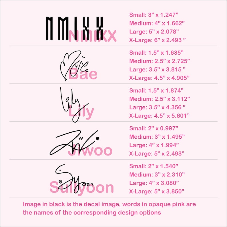 NMIXX Decals | Logo and Signature | Vinyl Stickers | Bae | Lily | Jiwoo ...