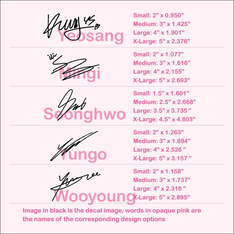 Ateez Logo and Signature Decals Vinyl Stickers Hongjoong San Jongho ...