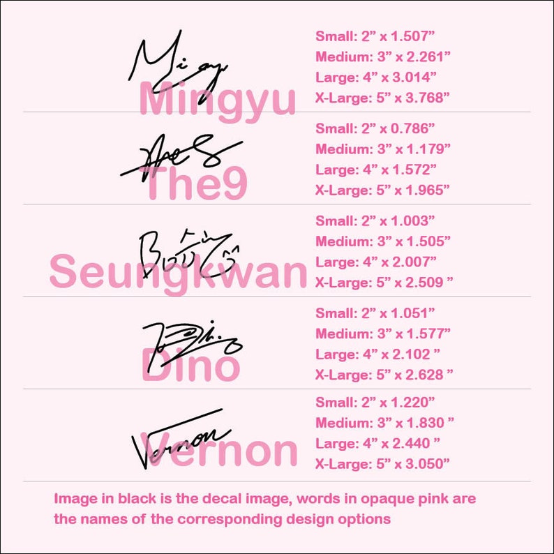 Seventeen Logo and Signature Decals Vinyl Sticker S.coups Hoshi ...