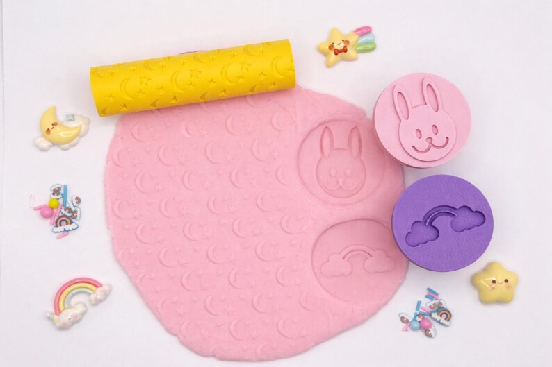 Pastel Playdough Kit "rainbow Bunny Dreamscape" – Bunny, Stars & Dreamy ...