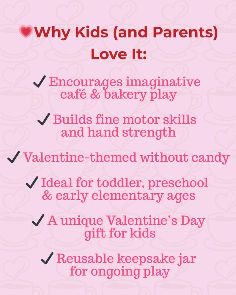 Valentine Playdough Jar “sweetheart Cafe” - Valentine’s Day Pretend ...