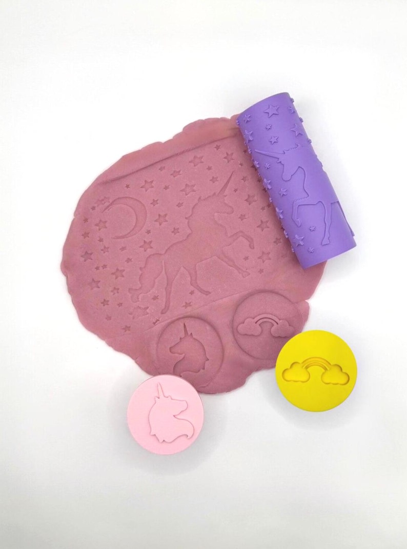 Personalized Unicorn Playdough Stamps & Unicorn Playdoh Roller Gift Set ...