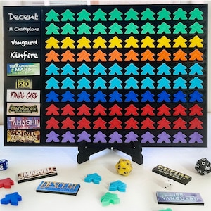 10x10 Challenge Board / Score Tracker / Magnetic Meeple Boardgame ...