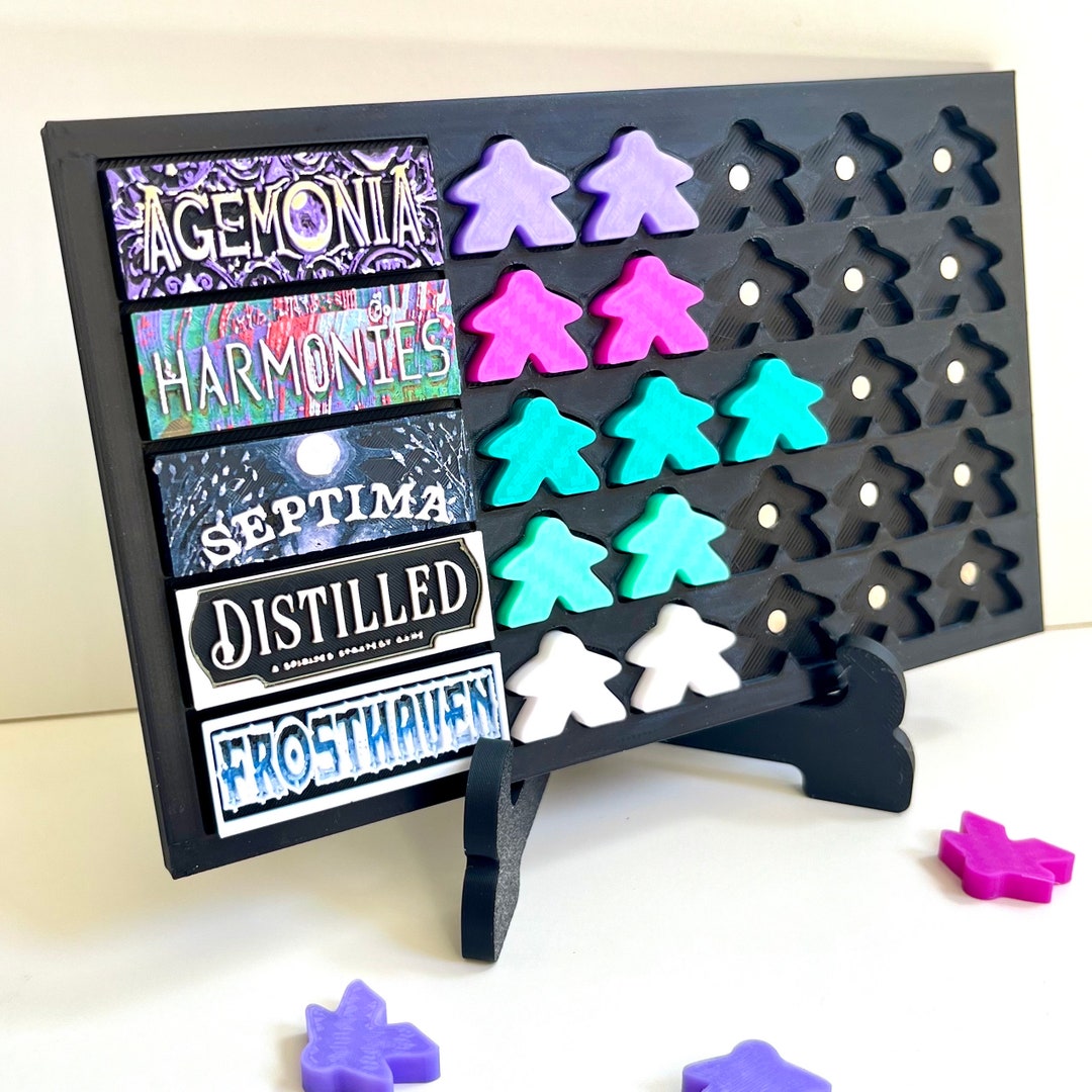 5x5 Challenge Board / Score Tracker / Magnetic Meeple Boardgame ...
