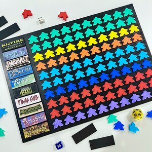 10x10 Challenge Board / Score Tracker / Magnetic Meeple Boardgame ...
