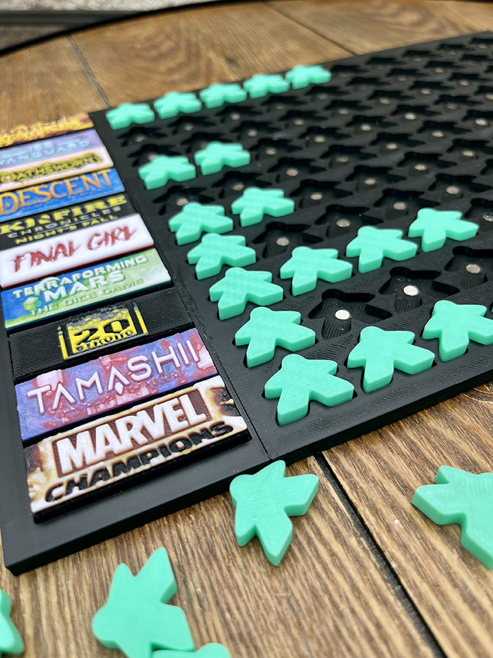 10x10 Challenge Board / Score Tracker / Magnetic Meeple Boardgame ...