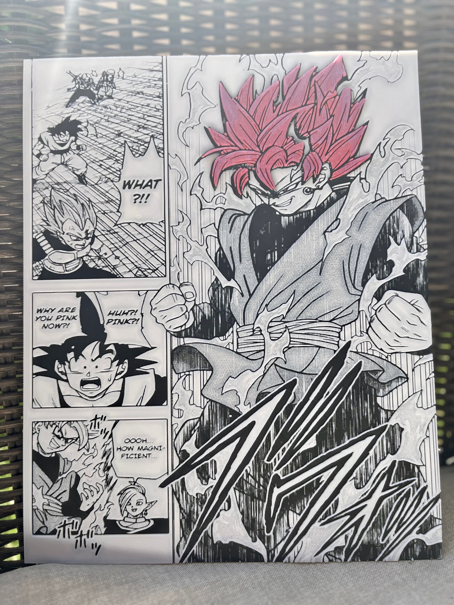 Dragon Ball Super Goku Black Panel Textured Wall Art, 8x10 Inches, 3D ...