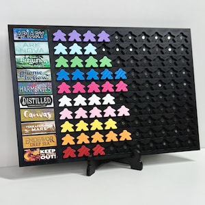 10x10 Challenge Board / Score Tracker / Magnetic Meeple Boardgame ...