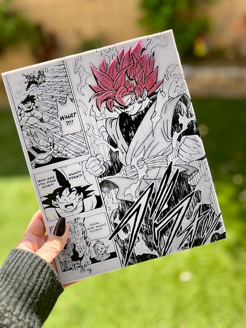 Dragon Ball Super Goku Black Panel Textured Wall Art, 8x10 Inches, 3D ...