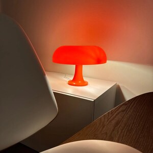Handcrafted Orange Glow: Elegant Table Lamp With Vibrant Tones Perfect ...