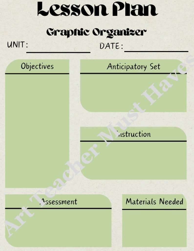 Lesson Plan Graphic Organizer, Green - for Teachers, Administration ...
