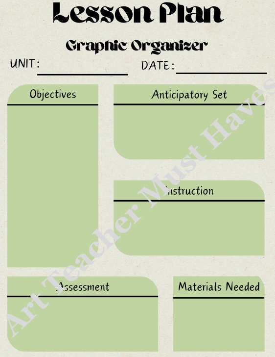 Lesson Plan Graphic Organizer, Green - for Teachers, Administration ...