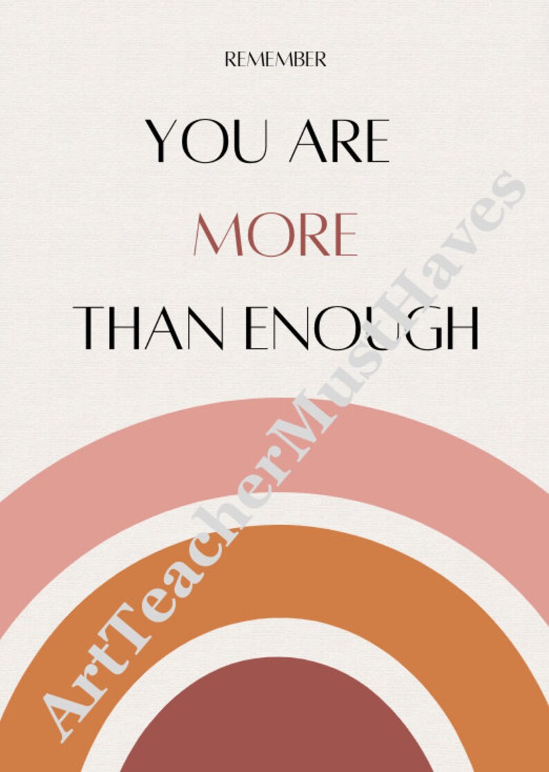 Minimalist Motivational Poster, "you Are MORE Than Enough" - for ...