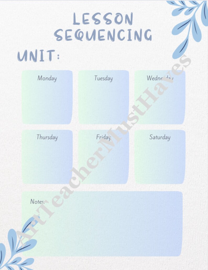 Lesson Sequencing Planner Sheet for Teachers, Administration, and More - Etsy Australia