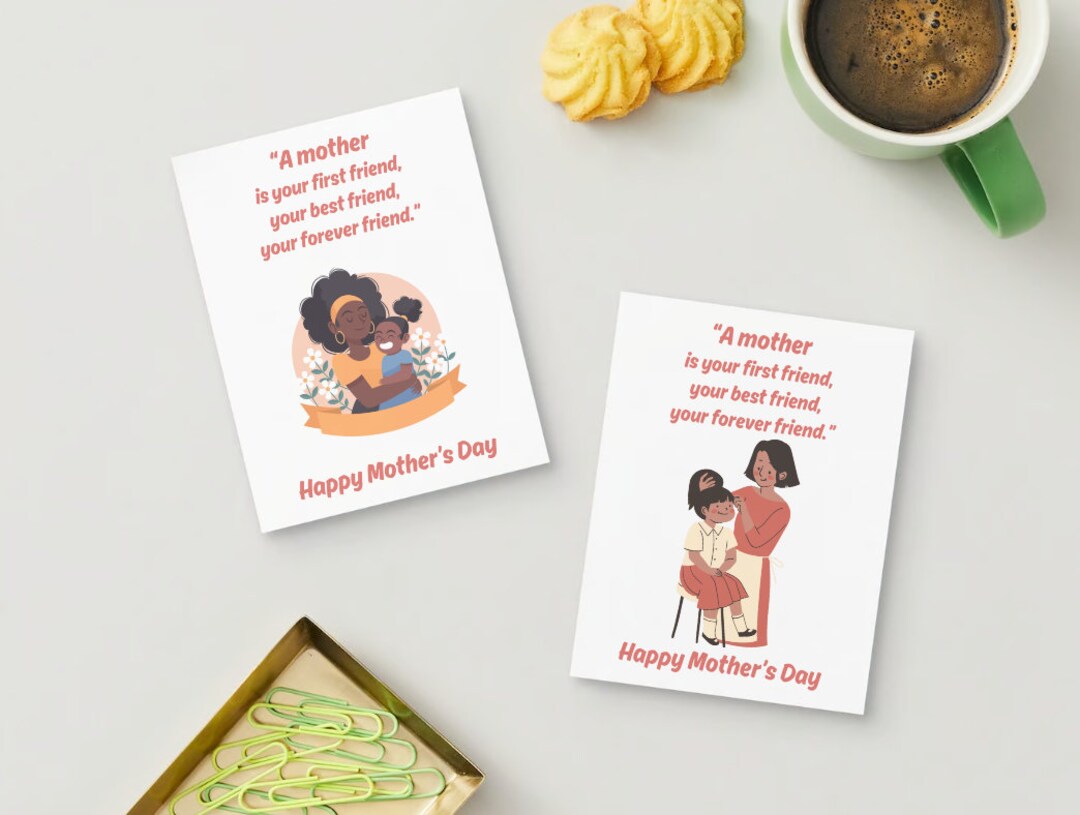 Inclusive Mother-daughter Mother's Day Printable Postcard - Etsy