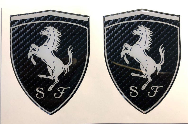 2stk x Ferra Aufkleber (98 x 72 mm) gewölbtes Abziehbild Abzeichen ...