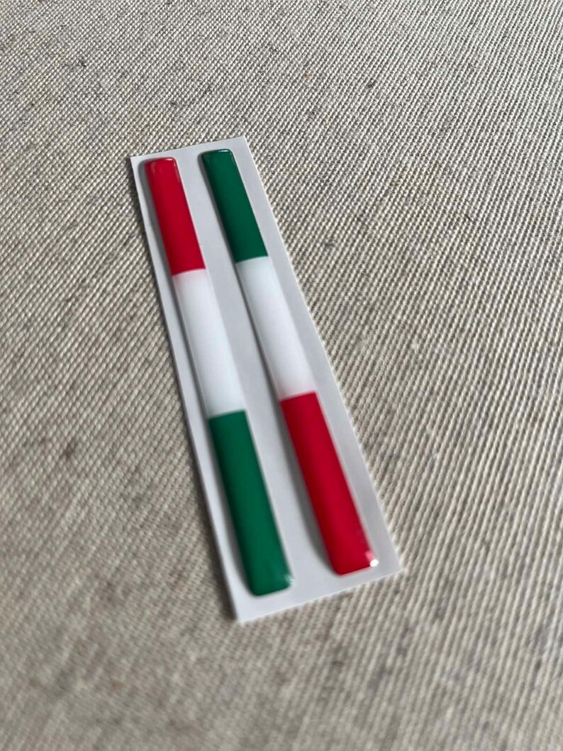 Italian Flag Epoxy Domed Stickers: 3D Resin Decals (80x6 Mm) - Etsy